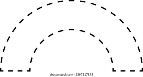 Dash Line Shapes Dashed Outline Design Stock Vector Royalty Free