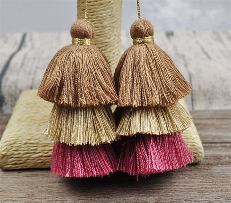3 Layered Cotton Tassel，1 100 Ombre Tassel With Gold Loop，craft Tassel