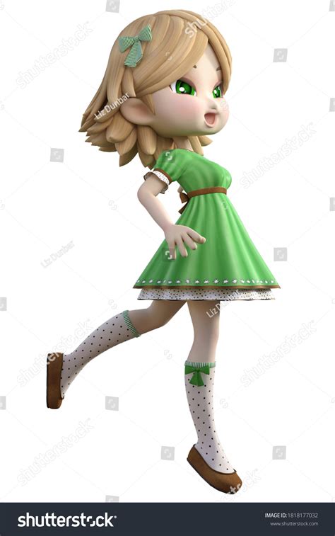 3d 녹색 옷을 입은 귀여운 깡마른 스톡 일러스트 1818177032 Shutterstock