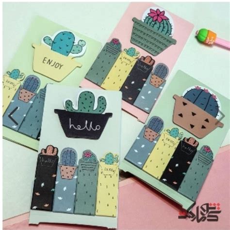 کمدا قیمت و خرید استیک نوت کاکتوسی ابعاد 5 عددی رنگ A و B و C و D