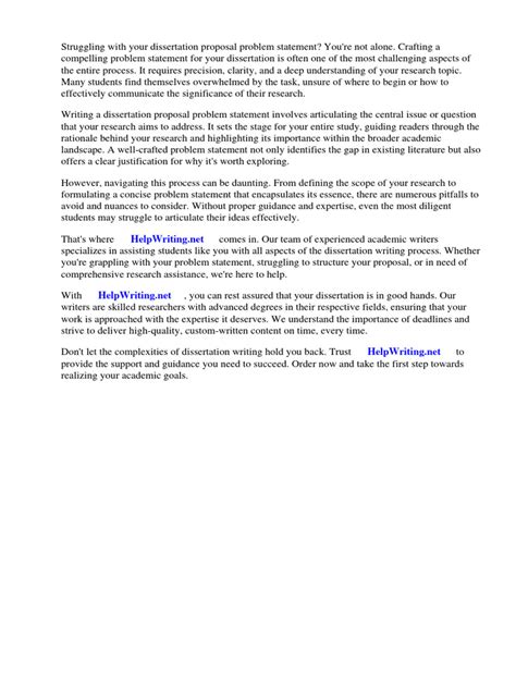 Dissertation Proposal Problem Statement Pdf Thesis Methodology