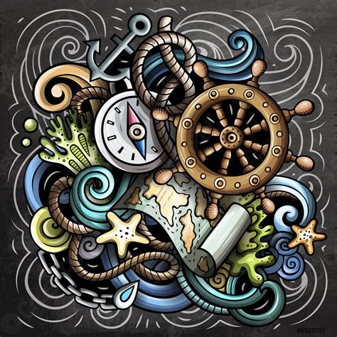 Nautical Cartoon Vector Illustration Stock Vector 5529785 Crushpixel