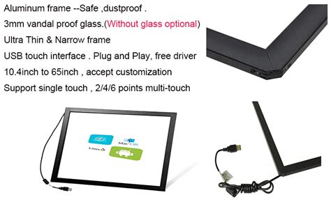 Aluminum IR Touch Screen Infrared Touch Panel Touch Glass Touch Frame