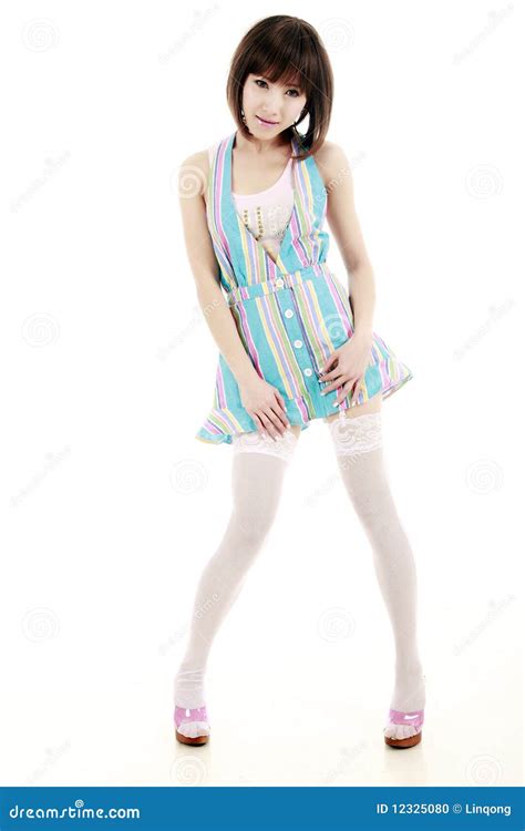 Asiatisches Mädchen stockfoto Bild von blau schönheit