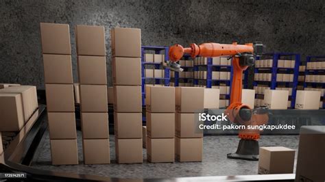 팔 로봇 Ai 제조 박스 제품 제조업을 위한 대상 기술 미래의 제품 수출입 제품 식품 화장품 의류 창고 기계적 미래 기술 상자에