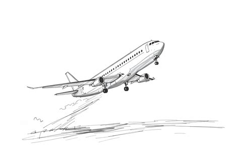 Airplane Taking Off Sketch Free Download Ai Scribbles