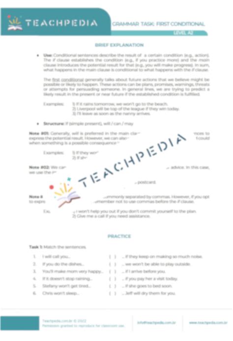 Grammar Task First Conditional Practice Teachpedia Recursos E
