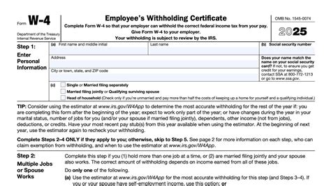 W4 Form 2025 Pdf Download W4 Form 2026