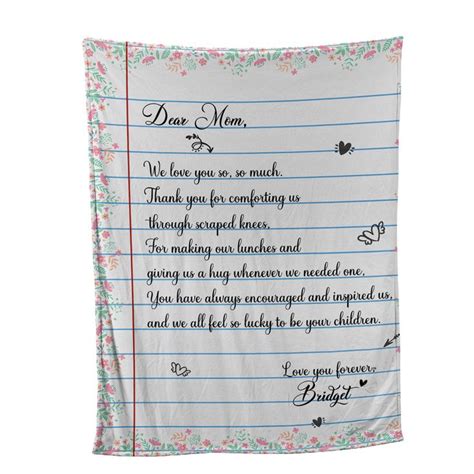 Teesdily Dear Mom Personalized Fleece Blanket Mothers Day Sherpa Bl