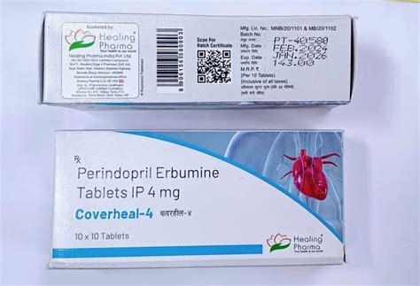 4mg Coverheal Perindopril Erbumine Tablet At ₹ 170 Box Perindopril