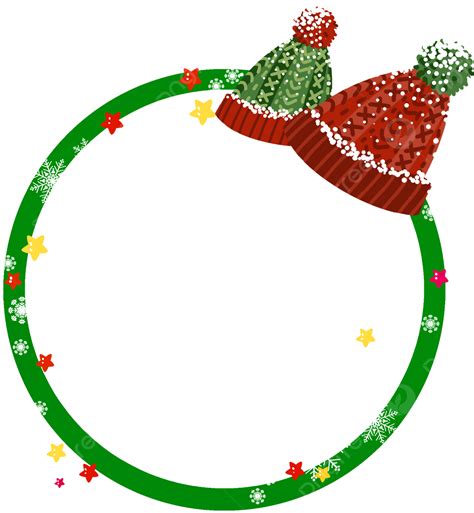 메리 크리스마스 Twibbon 만화 양모 모자 눈송이 장식 만화 소셜 미디어 테두리 메리 크리스마스 트위블 소셜 미디어 경계 Png 일러스트 및 Psd 이미지 무료