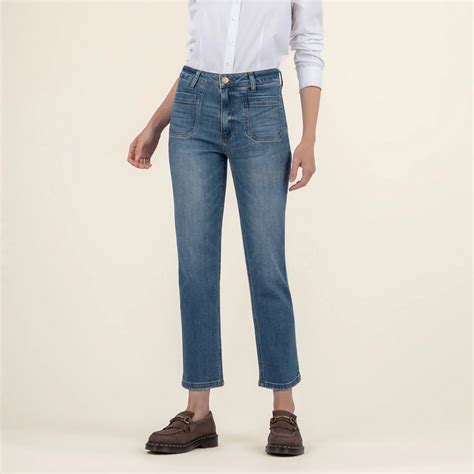 Elizabeth High Rise Straight Leg Jeans Clarity Bella Mia