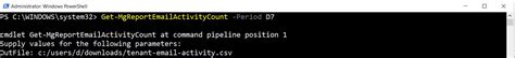 Using Get Mgreportemailactivitycount In Graph Powershell