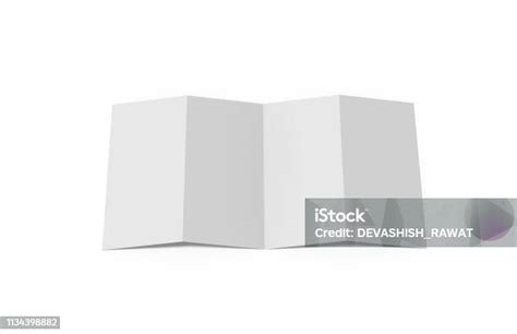 아코디언 접기 브로셔 4 개 접기 브로셔 8 페이지 4 패널 리플 렛 콘 서 티 나 접이식 흰색 배경 3d 일러스트에 서식 파일을 조롱 4가지 개체에 대한 스톡 사진 및