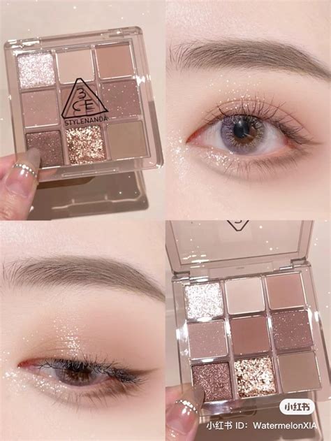 Xiaohongshu Eye Glitter Makeup 韓流アイメイク メイクタイプ ナチュラル風アイメイク