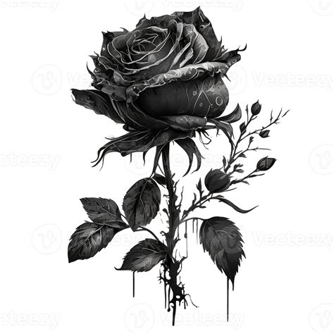 Black Rose Sublimation Watercolor Clipart 23954898 Png