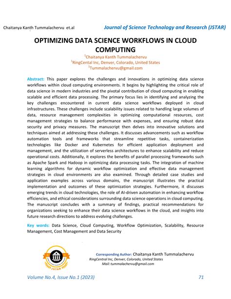 Pdf Optimizing Data Science Workflows In Cloud Computing Introduction