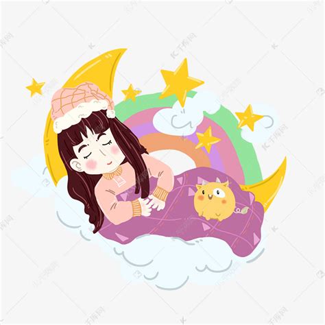 躺着睡觉的小女孩素材图片免费下载 千库网
