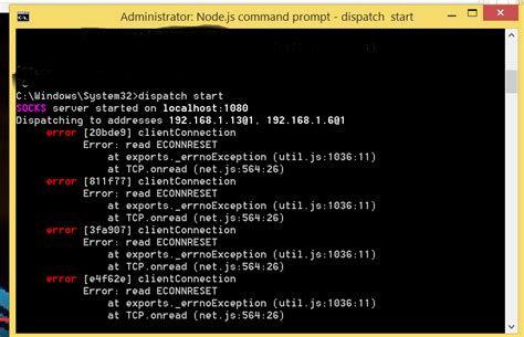 How To Fix Nodejs Errors While Using Dispatch To Merge Wifi