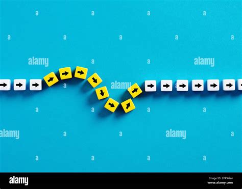 Flexibility And Adaptation Concept Arrows On Cubes Following A Flexible Path Stock Photo Alamy