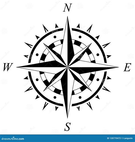Compass Rose Vector On An Isolated White Background Stock Vector Illustration Of Anchor