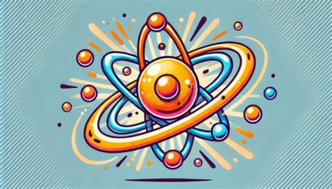 Colorful Atom Illustration With Glowing Nucleus And Electrons Orbiting