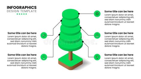 Infographic Template Abstract Isometric Tree With 5 Steps Stock Vector