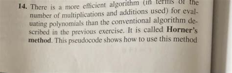 Solved 14 There Is A More Efficient Algorithm In Terms Of