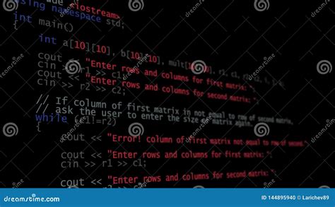 C Programming Code Running Down A Computer Screen Terminal Stock Footage Video Of Broadcast