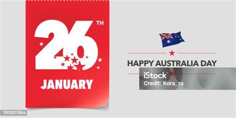 해피 오스트레일리아 의 날 인사말 카드 배너 벡터 일러스트 Australia Day에 대한 스톡 벡터 아트 및 기타 이미지 Australia Day 곡선 공휴일