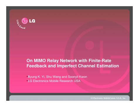 Pdf On Mimo Relay Network With Finite Rate Feedback And Imperfect