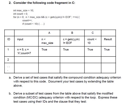 Solved 2 Consider The Following Code Fragment In C Int