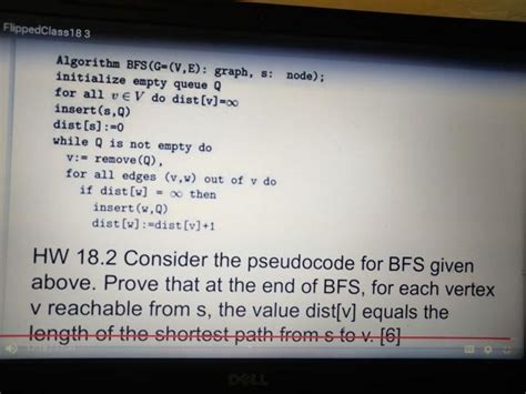 Solved Consider The Following Pseudo Code For Bfs Given