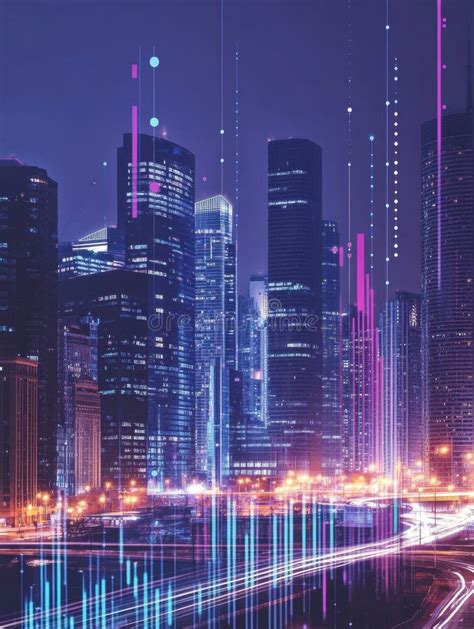 Modern City Skyline With Polling Chart Overlay Illustrating Political