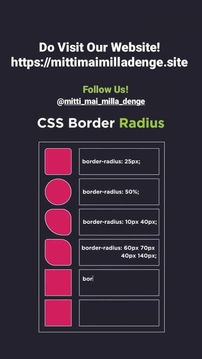 Css Border Radius Programming Coding Css Trendingshorts Mittimaimilldenge Youtube