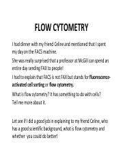 Flow Cytometry Lecture Pdf FLOW CYTOMETRY I Had Dinner With My Friend Celine And Mentioned