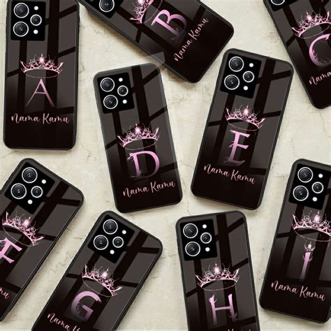 Jual Custom Nama Inisial Crown Bahan Softcase Kaca Kilau Request Softcase Mirror Glossy For