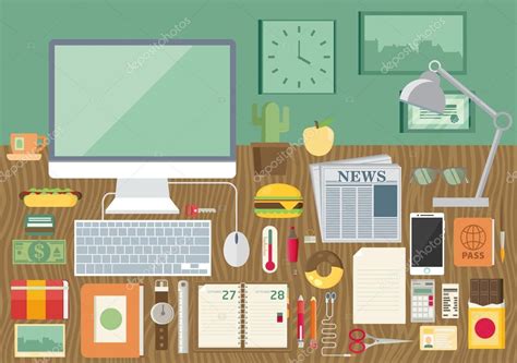 사무실 작업 영역의 개념 스톡 벡터 ©mix3r 111793204