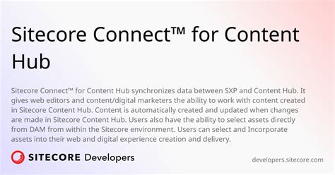 Sitecore Connect™ For Content Hub