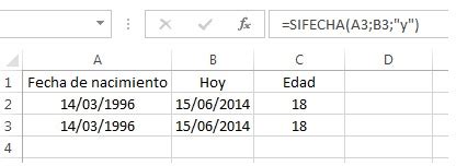 Calcular La Edad Con Excel Fecha Excel Excel Intermedio