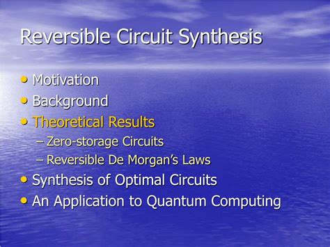ppt reversible circuit synthesis powerpoint presentation free