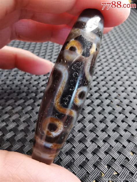 藏传玛瑙九眼天珠58x15MM 和田玉 7788收藏