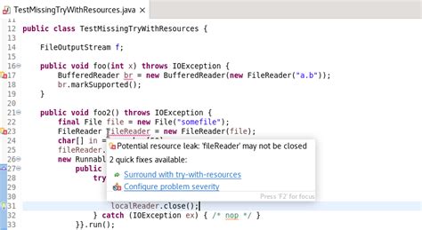 Java Eclipse Try With Resource Template Stack Overflow