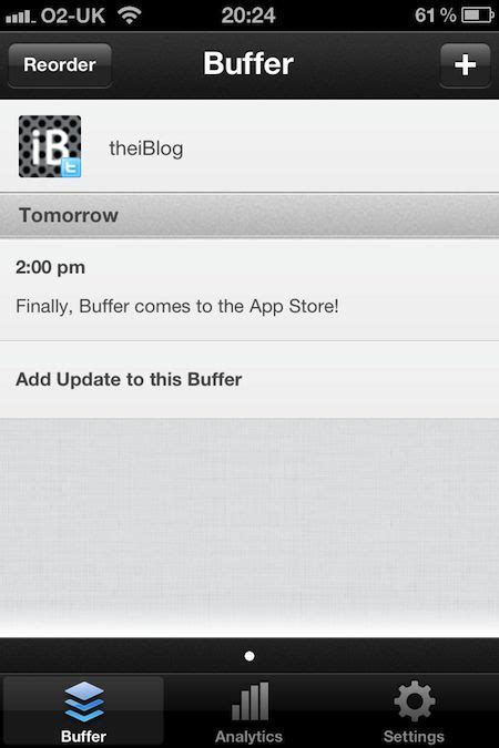 Buffer Lets You Queue Your Tweets On Your Iphone