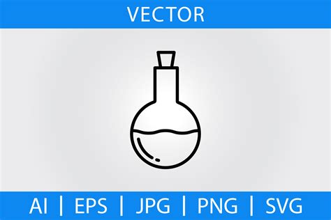 Vector Flask Outline Icon Graphic By Muhammad Ali Creative Fabrica