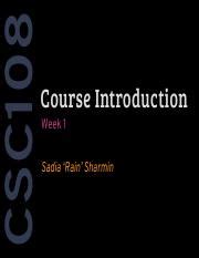 Exploring CSC108 Course Introduction Programming Fundamentals
