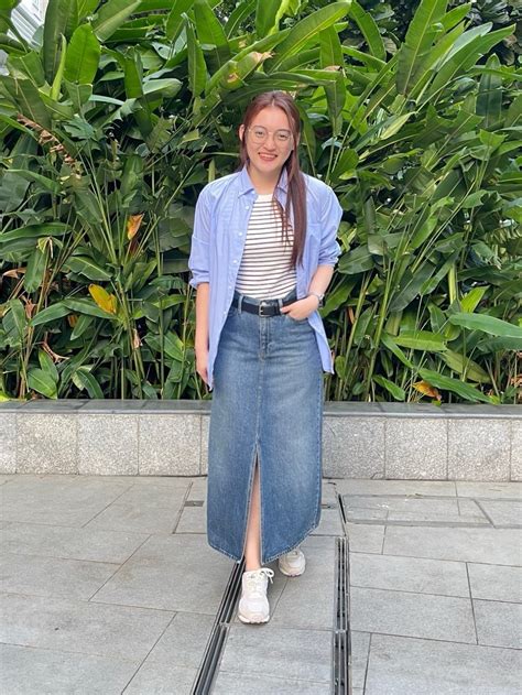 ดูไอเดียสไตล์การแต่งตัวสำหรับ「เสื้อเชิ้ต Extra Fine Cotton Broadcloth แขนยาว ปกกระดุม、กระโปรง