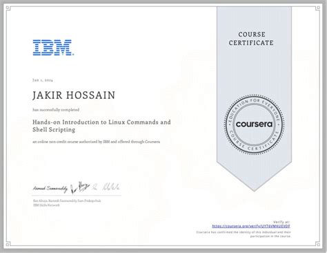 Jakir Hossain On Linkedin Linux Shellscripting Ibm Coursera