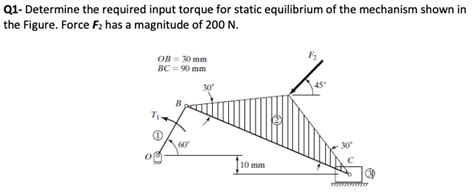 Solved Q Determine The Required Input Torque For Static Chegg