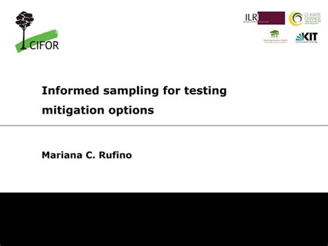 Rufino Informed Sampling For Targeting Mitigation Nov 10 2014 Pdf
